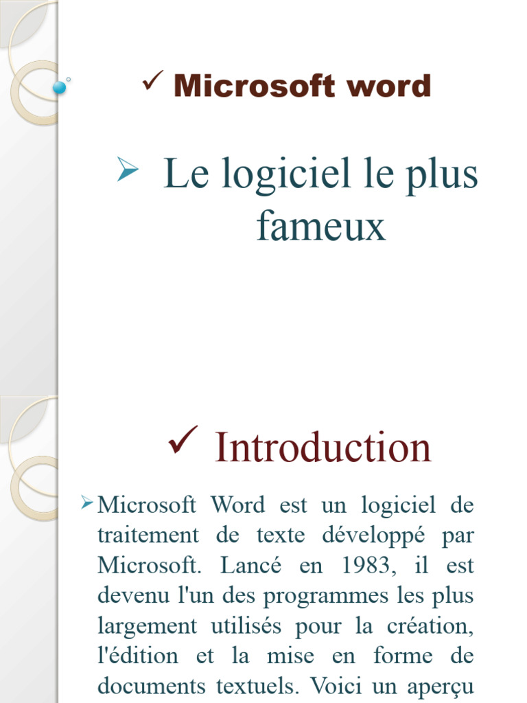 Microsoft Word: Le Logiciel Le Plus Fameux | PDF | Microsoft Word ...