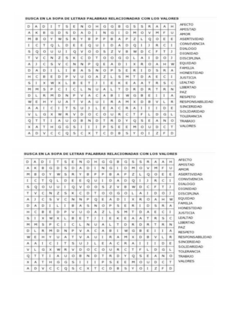 Sopa de Letras | PDF