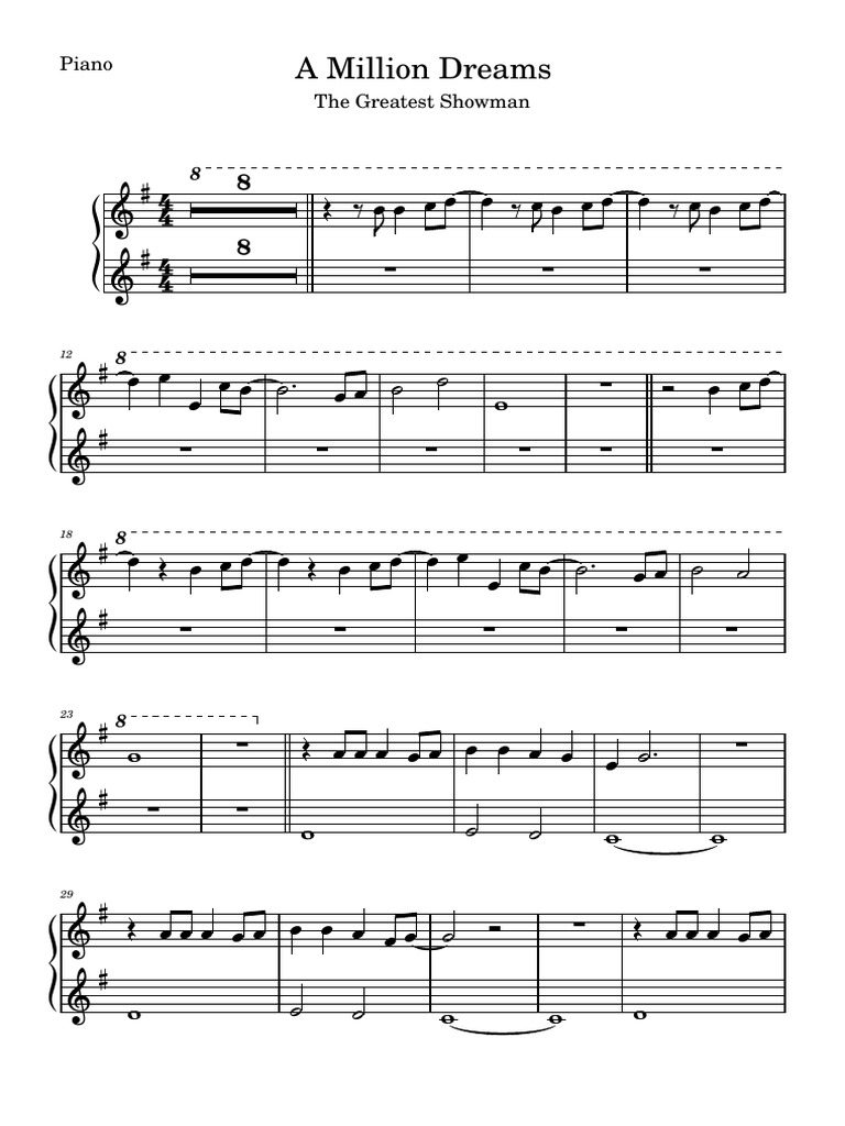 A Million Dreams-Piano 1 | PDF
