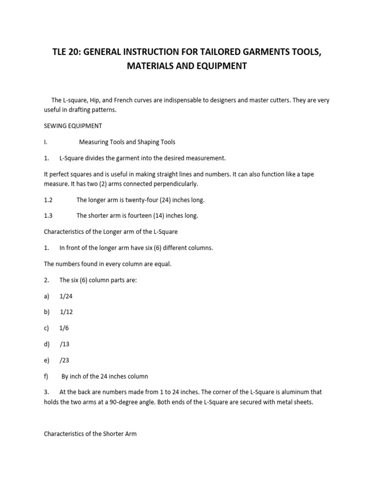 Tle 20 Lesson | PDF | Seam (Sewing) | Sewing Machine