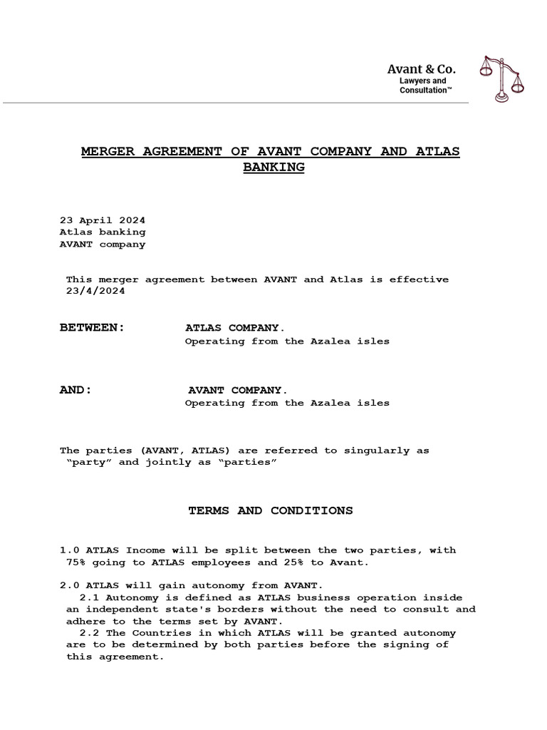 Avant Atlas Bank Merge | PDF