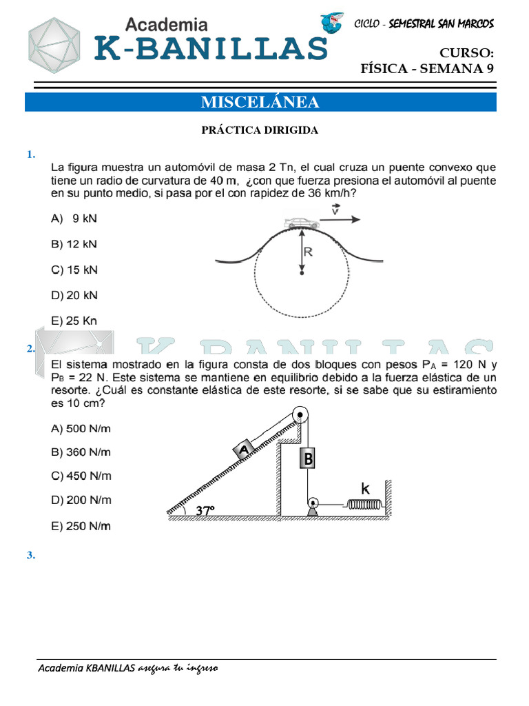 Física - Semana 9 - Miscelánea Pre SM | PDF