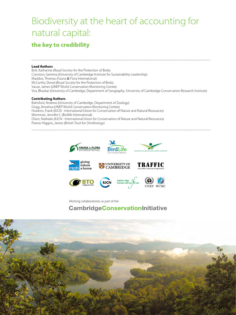 Biodiversity at The Heart of Accounting For Natural Capital Paper July ...