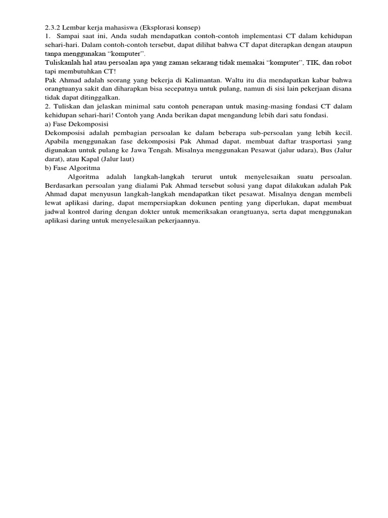 Lembar Kerja CT Mahasiswa | PDF