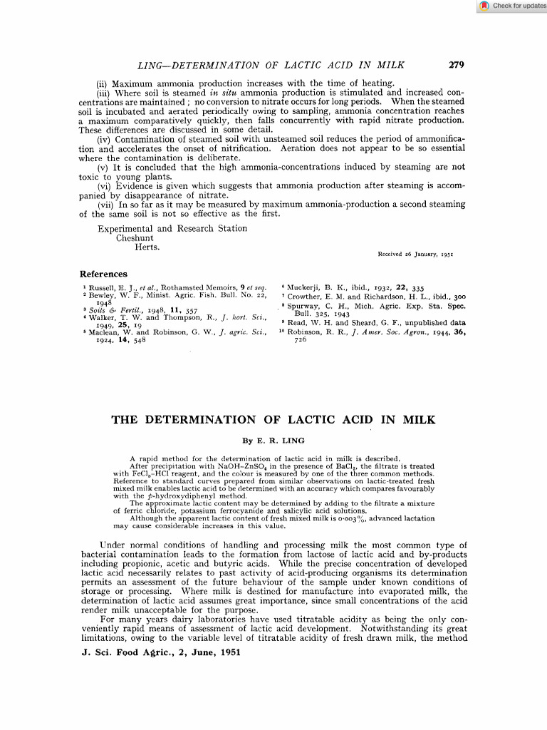 Rapid Lactic Acid Testing in Milk | PDF | Acid | Precipitation (Chemistry)