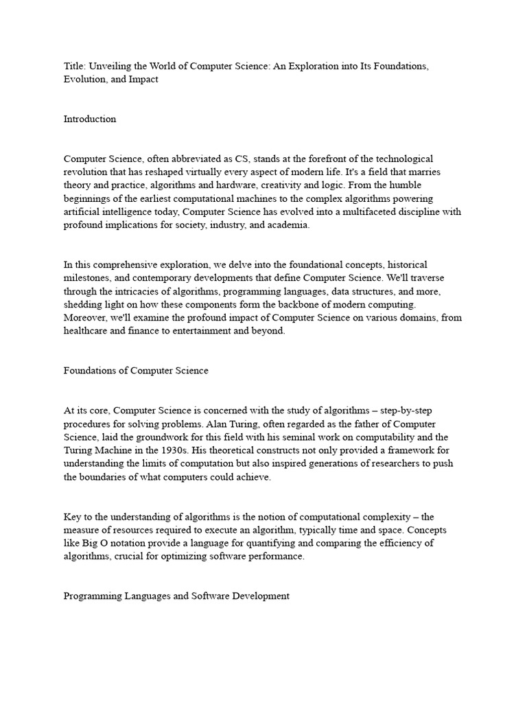 Foundations of Computer Science Explained | PDF | Artificial ...
