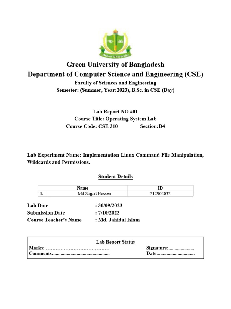 Lab Report 01 | PDF | Computer File | Operating System