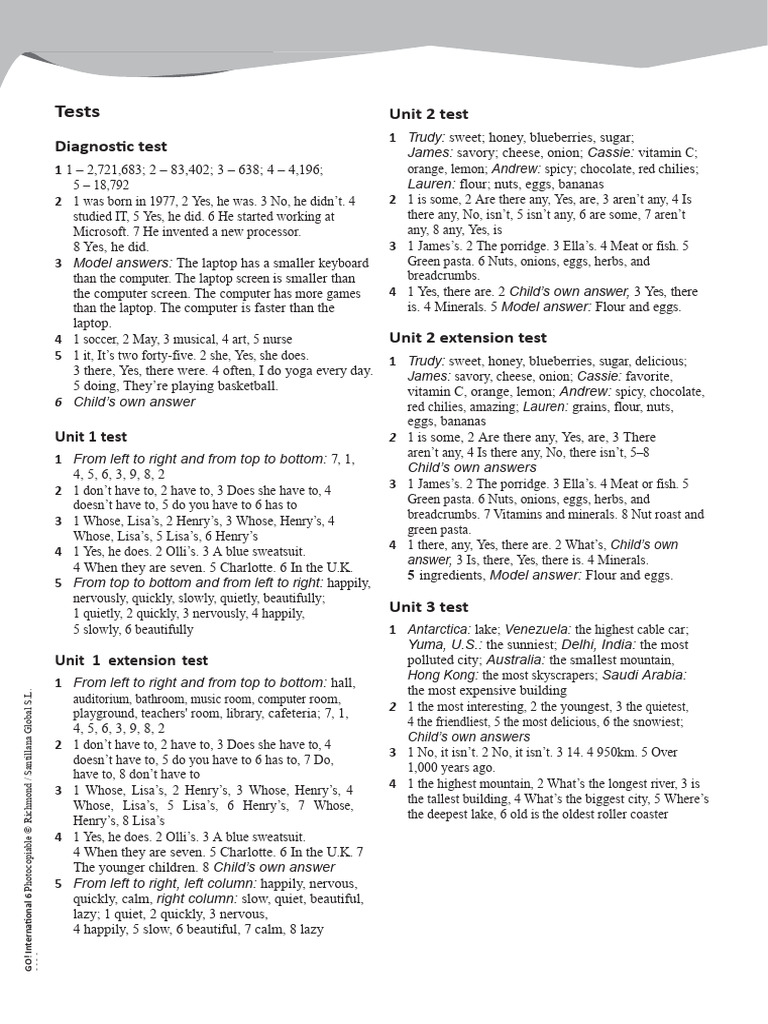 Go International 6 Answer Key | PDF | Pasta | Foods