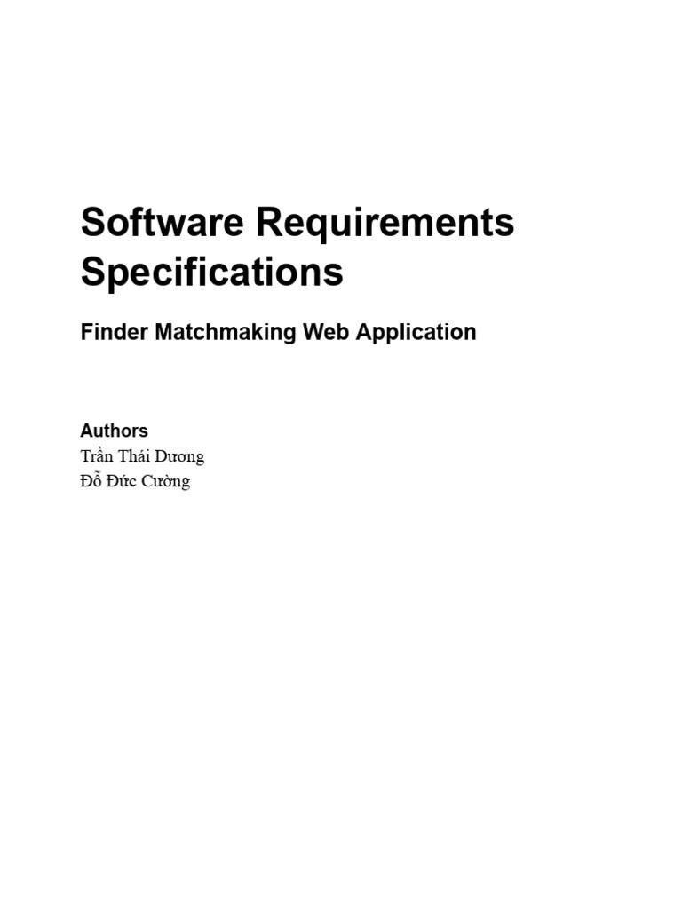 Matchmaking Web App Specs | PDF | Login | Password