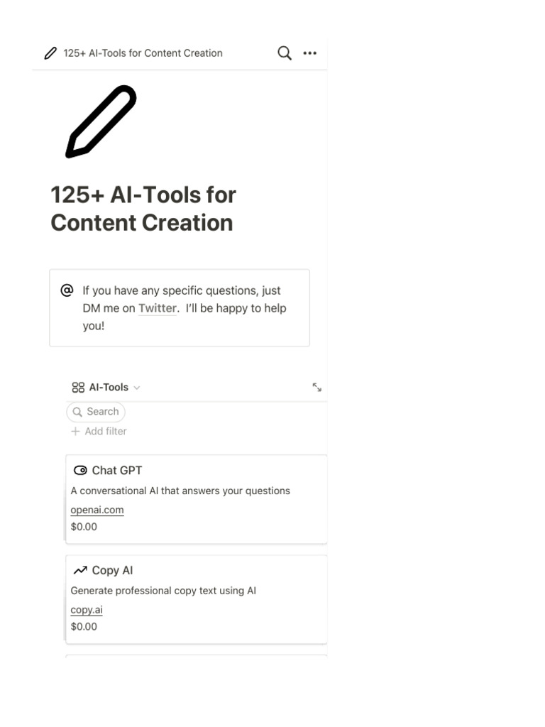 125+ AI-Tools For Content Creation | PDF | Artificial Intelligence | Intelligence (AI) & Semantics
