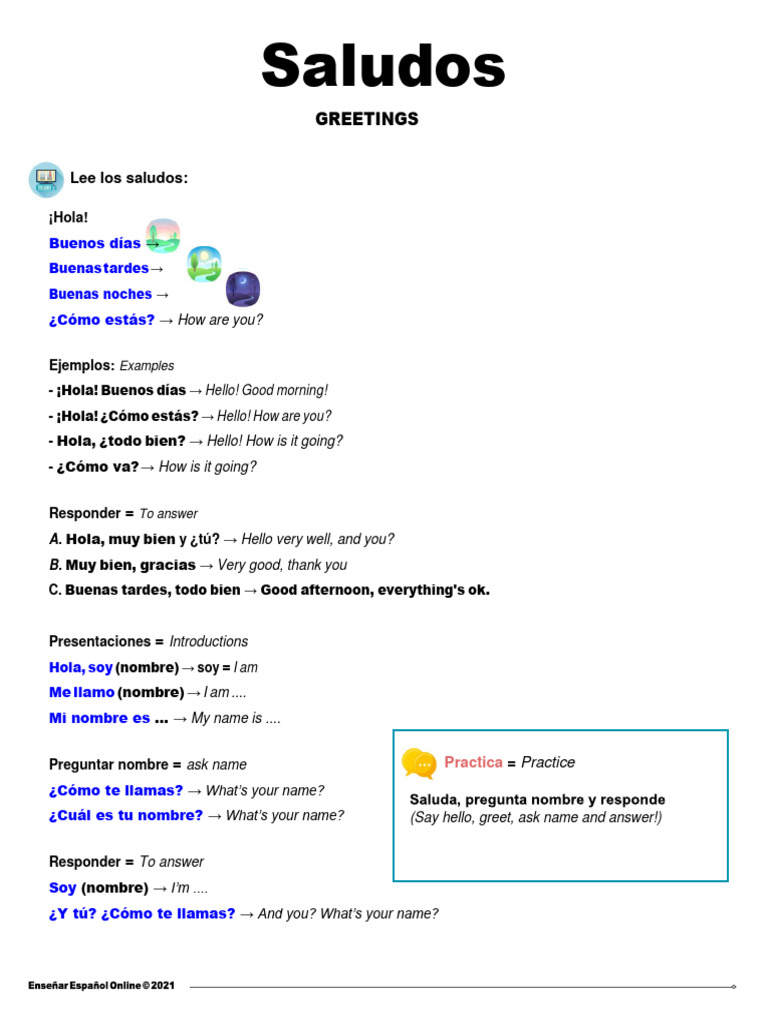 Saludos y Presentaciones en Español | PDF | Temporada de primavera)