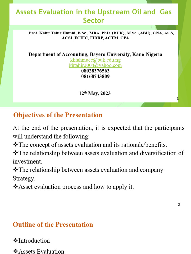 Asset Evaluation in The Upstream Oil and | PDF | Diversification ...