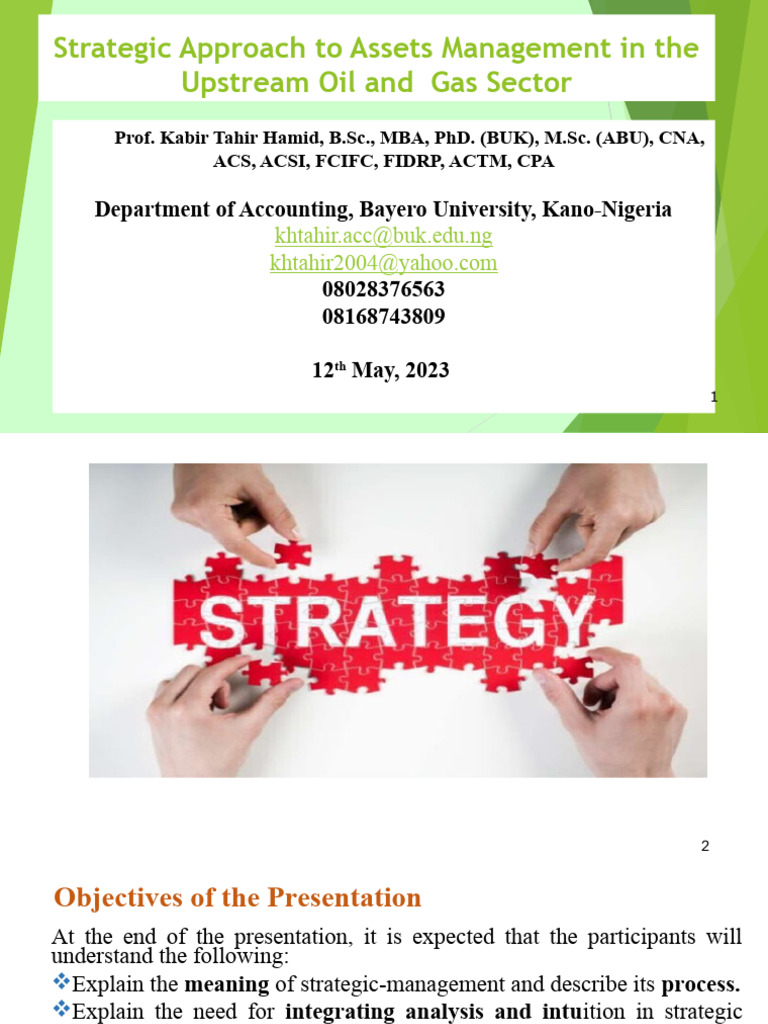 Strategic Approach To Assets Management in The Upstream Oil and Gas Sector | PDF | Strategic ...