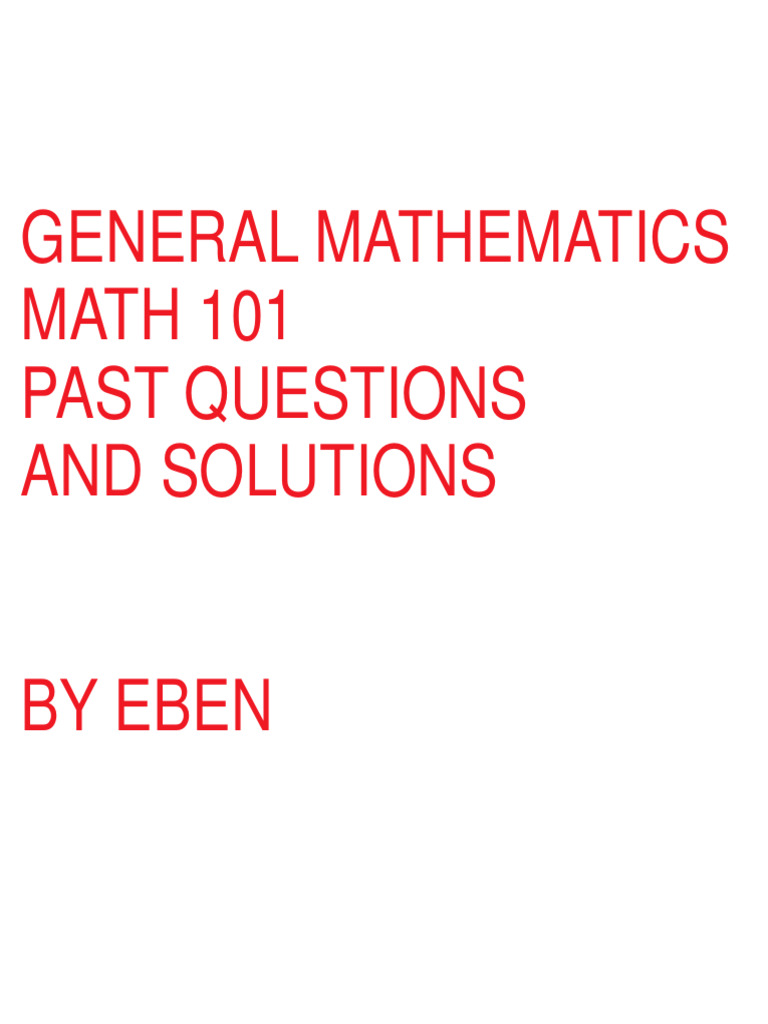 Math 101 Exam Prep Guide | PDF