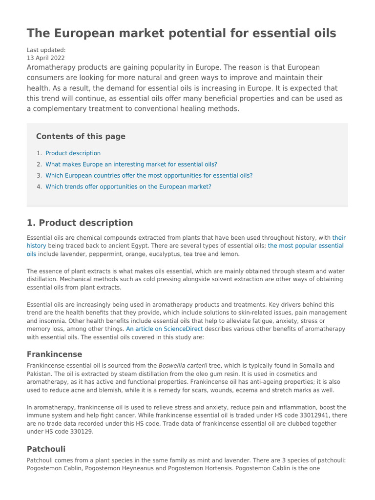 European Essential Oils Market Insights | PDF | Essential Oil ...