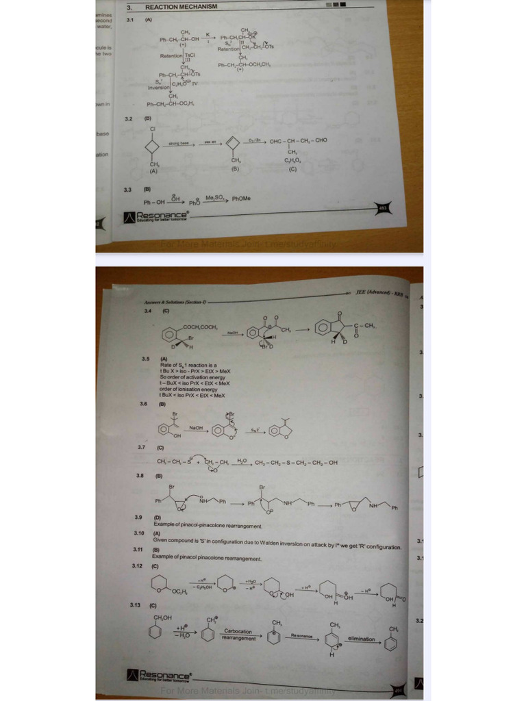 Reaction Mechanism Soln | PDF