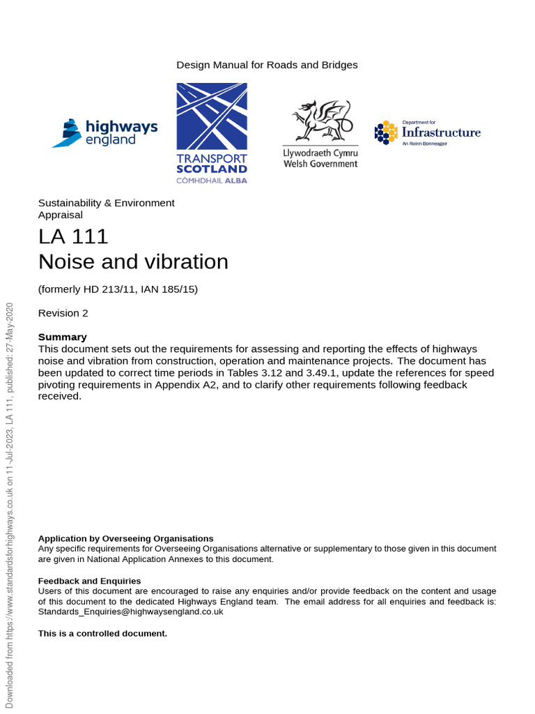 LA 111: Noise & Vibration Assessment | PDF | Decibel | Noise