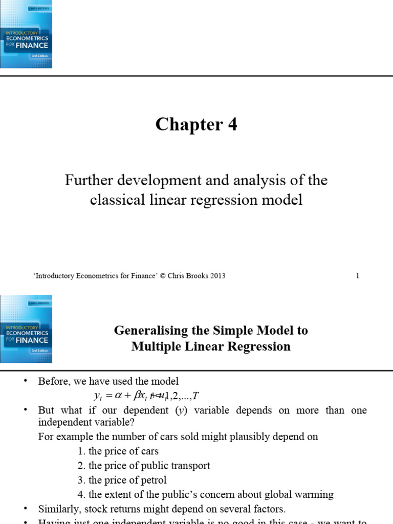 Ch4 Slides Pdf Linear Regression Regression Analysis