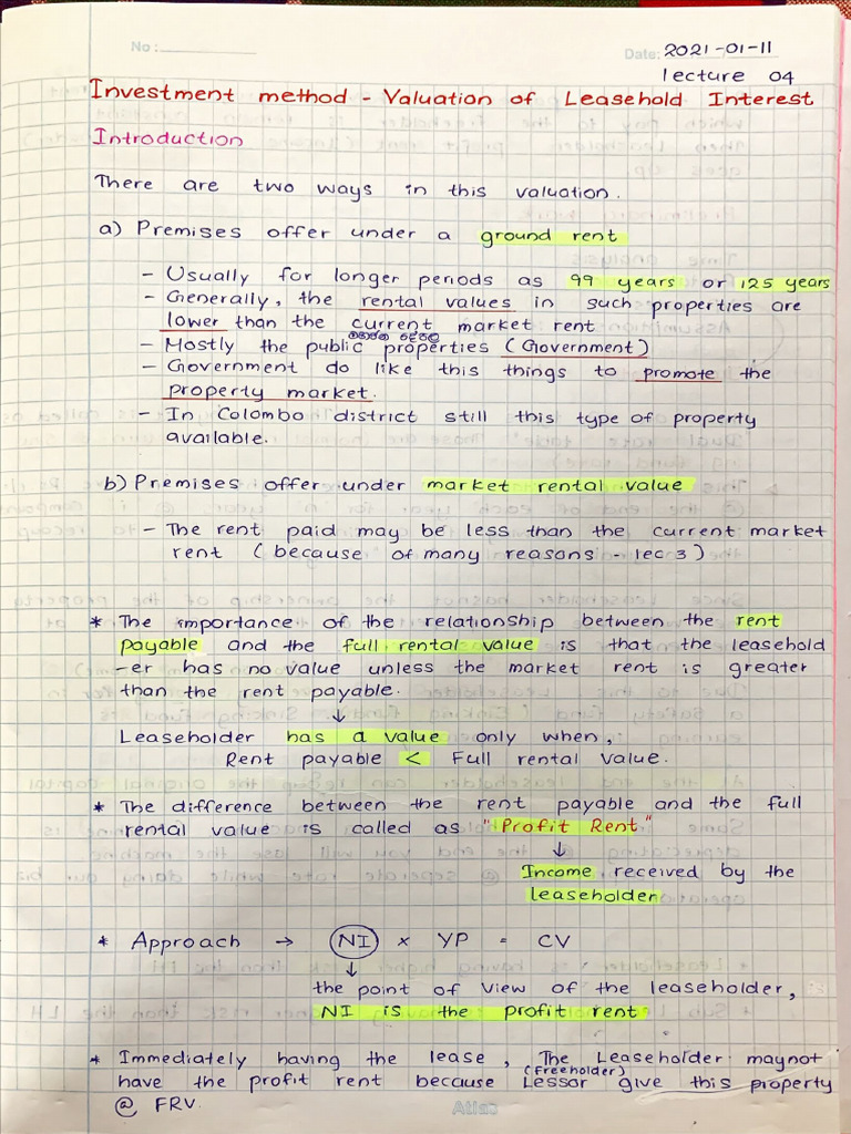 Investment Method of Valuation 1 | PDF