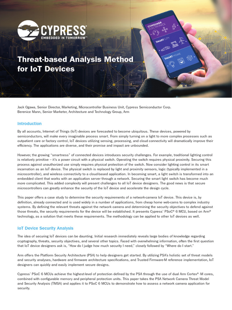 Threat-Based Analysis Method For IoT Devices - Cypress and Arm | PDF ... Threat-Based Analysis Method For IoT Devices - Cypress and Arm | PDF ...