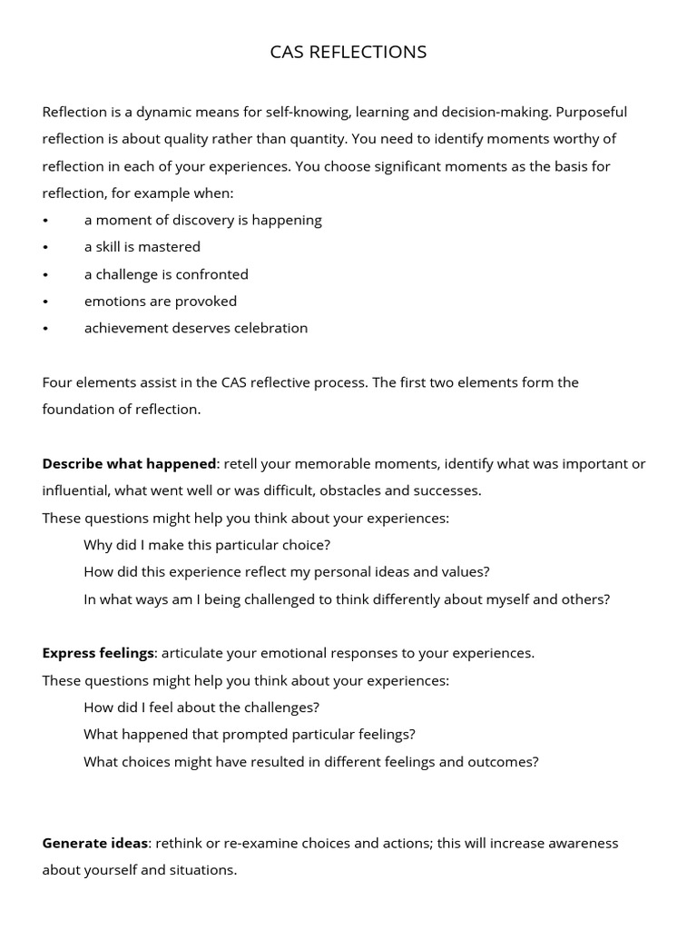 Cas Reflections | PDF