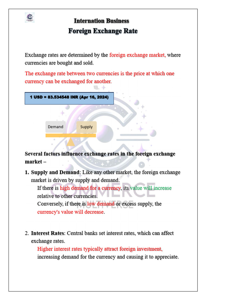 Foreign Exchange Rate | PDF | Foreign Exchange Market | Exchange Rate