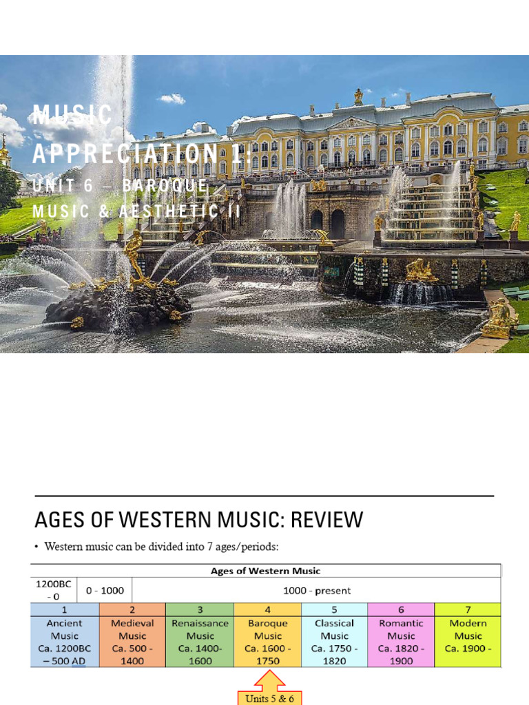 Music Appreciation 1 - Unit 6 | PDF | Baroque Music | Baroque