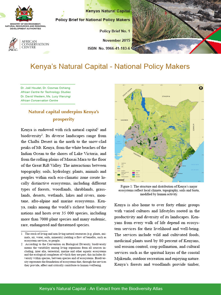 Natural Capital Kenya - PBNo.1 - Policy Makers | PDF | Biodiversity ...