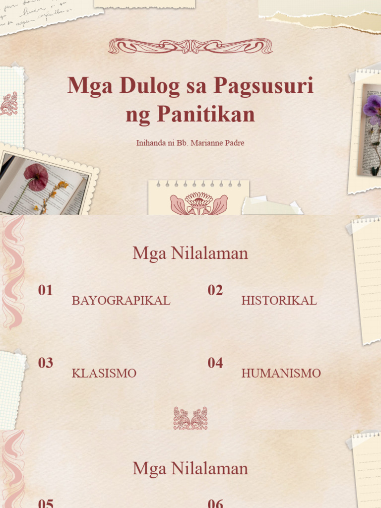 Panitikan Mga Dulog | PDF