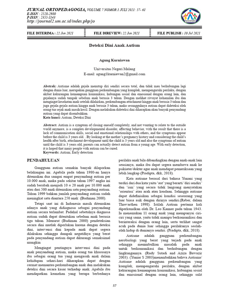 Deteksi Dini Anak Autis | PDF | Kesehatan Holistik | Sains & Matematika