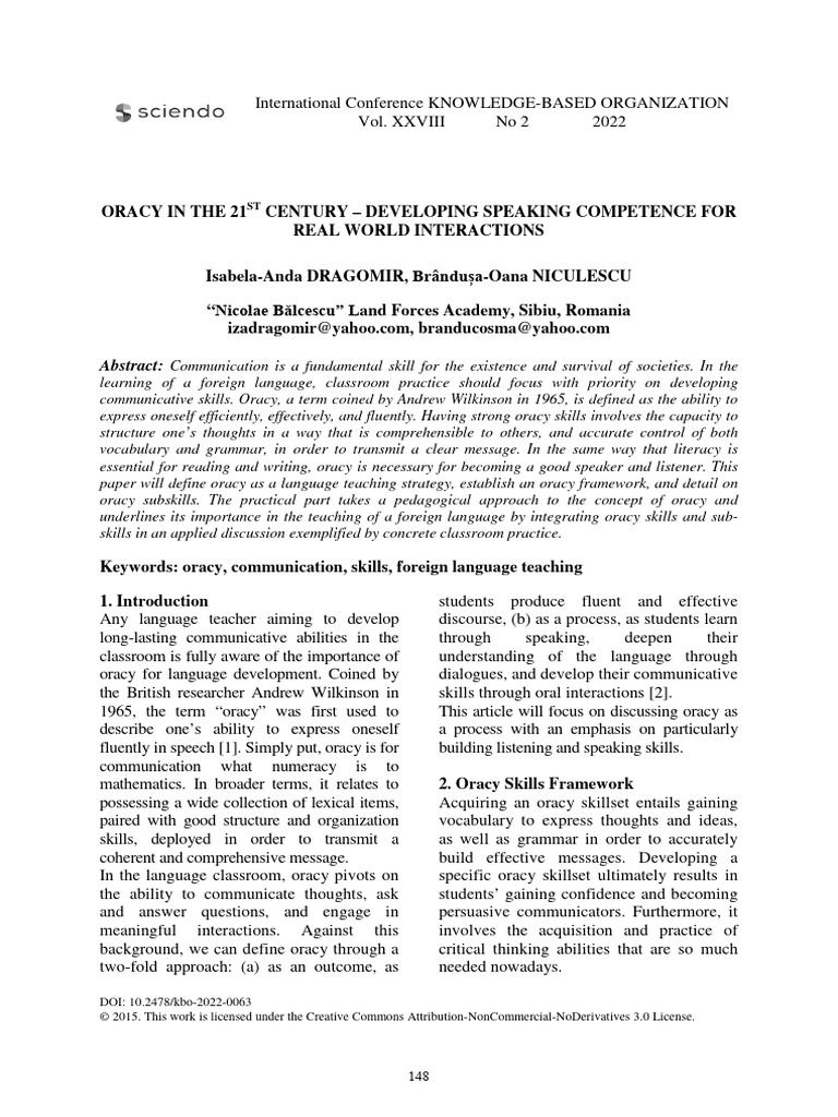 Oracy in The 21ST Century - Developing Speaking Competence For Real ...