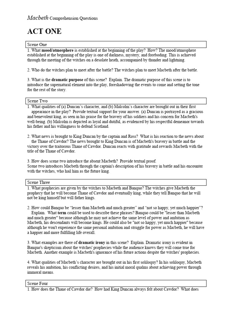 Act One: Macbeth | PDF | Macbeth