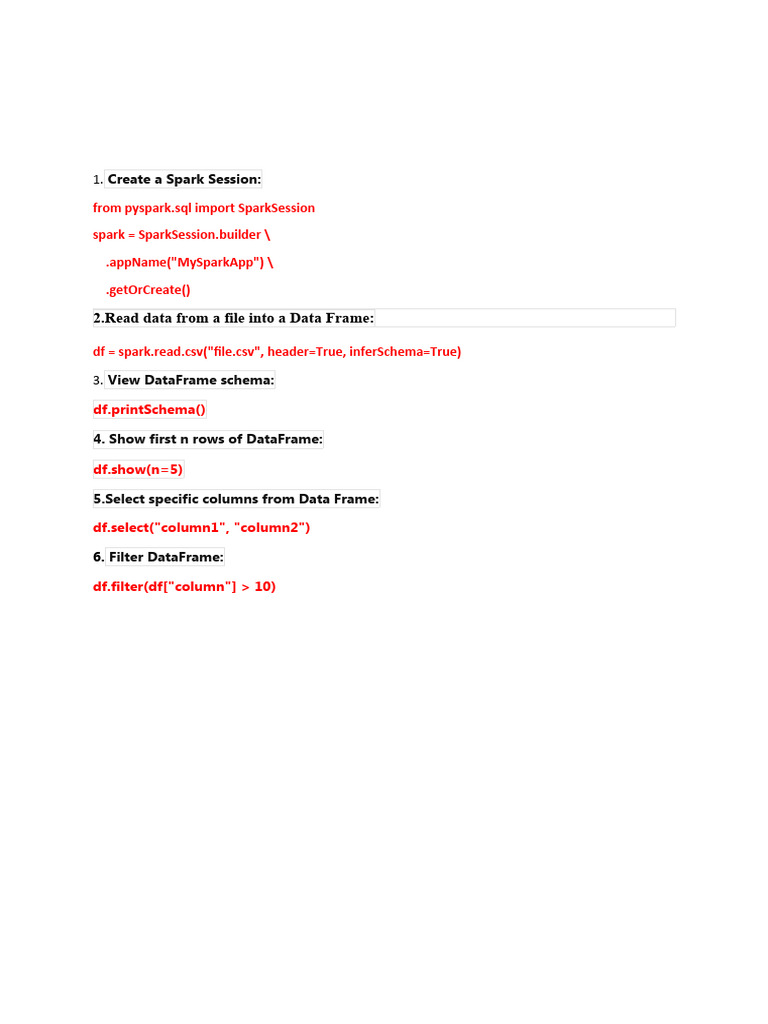 Spark Commands Pdf Apache Spark Information Retrieval