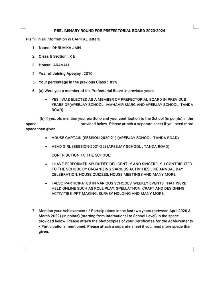 Performa for Board | PDF