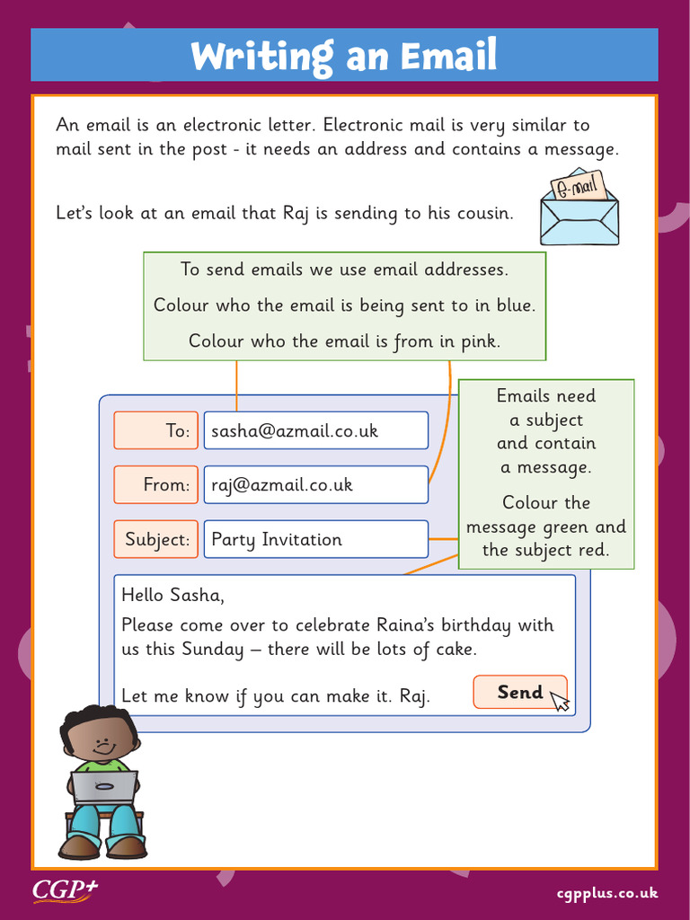 Writing An Email (Years 1-2) Full Colour - CO1WAT394 | PDF