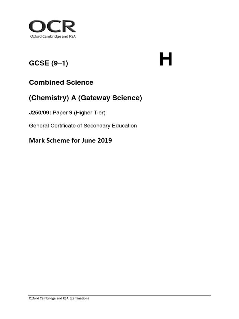 Mark Scheme Paper 9 | PDF