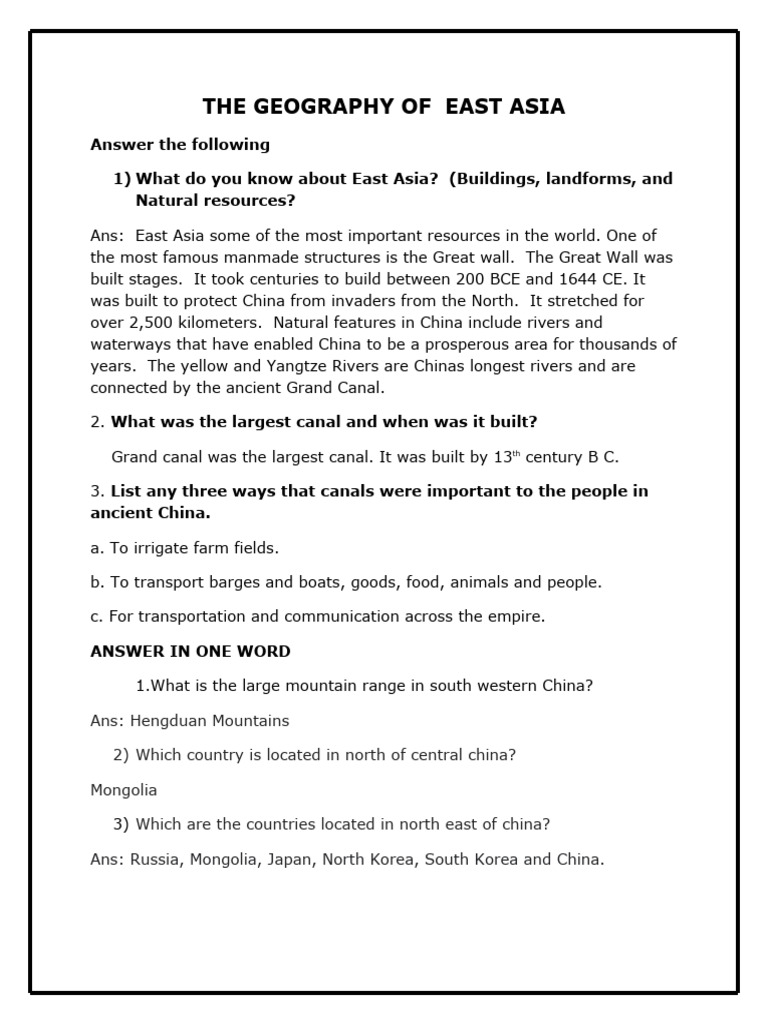 The Geography of East Asia | PDF | China | World Politics