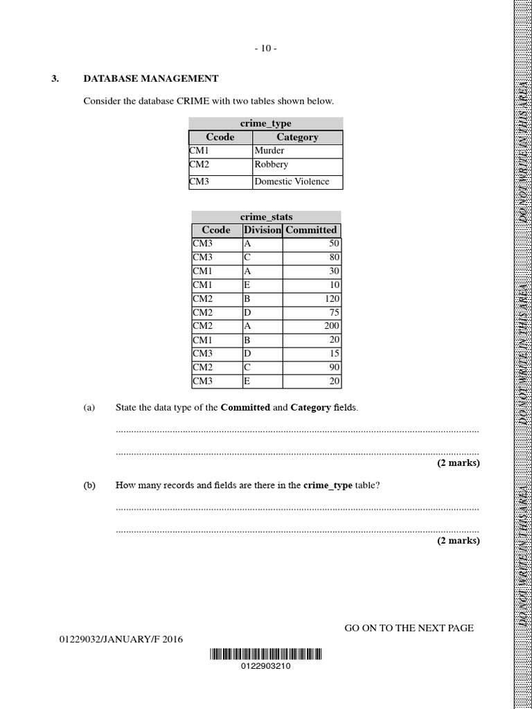 CSEC® Information Technology Past Papers | PDF | Databases | Information Retrieval