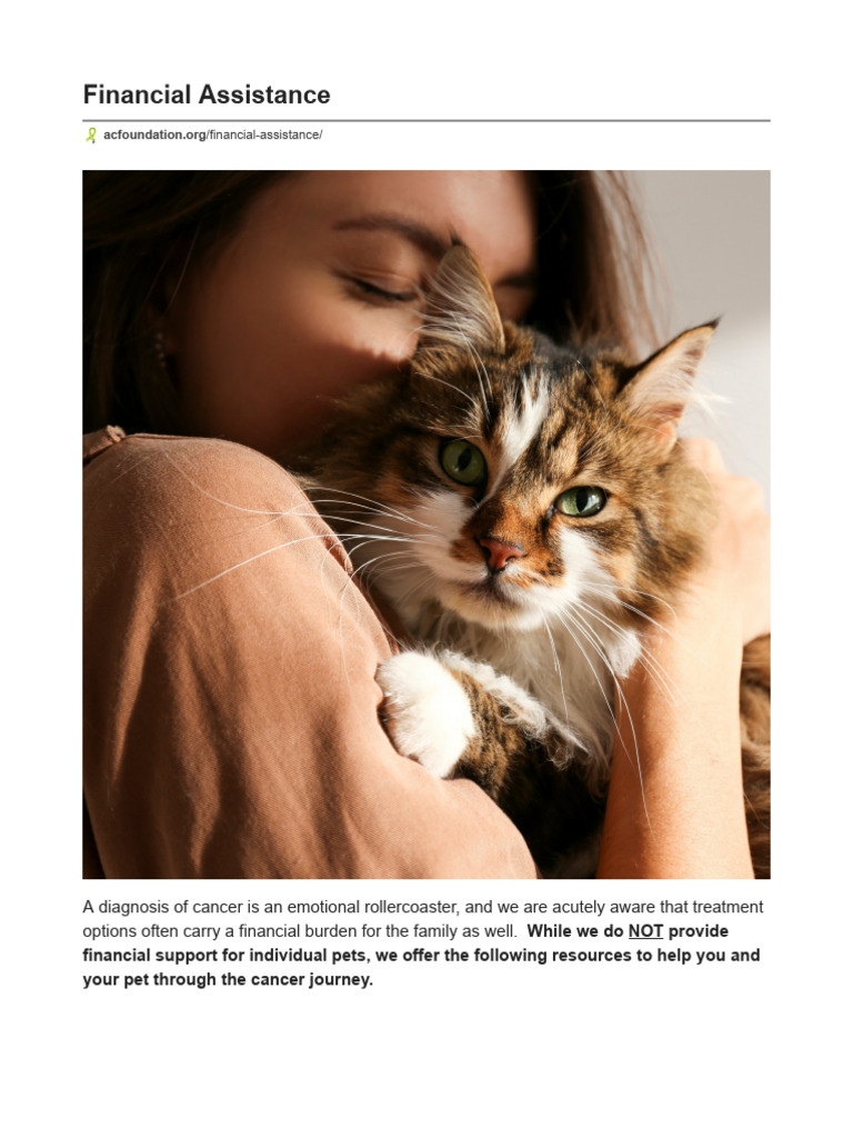 Pet Cancer Financial Assistance Resources | PDF | Pet | Dogs