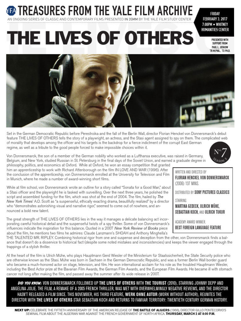 The Lives of Others: A Stasi Drama | PDF