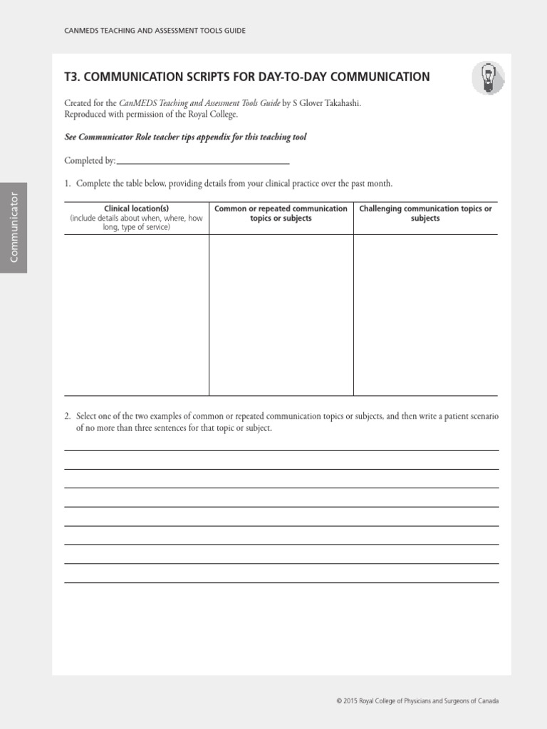 Communicator - t3 Small Group Activity - Communication Scripts For Day ...