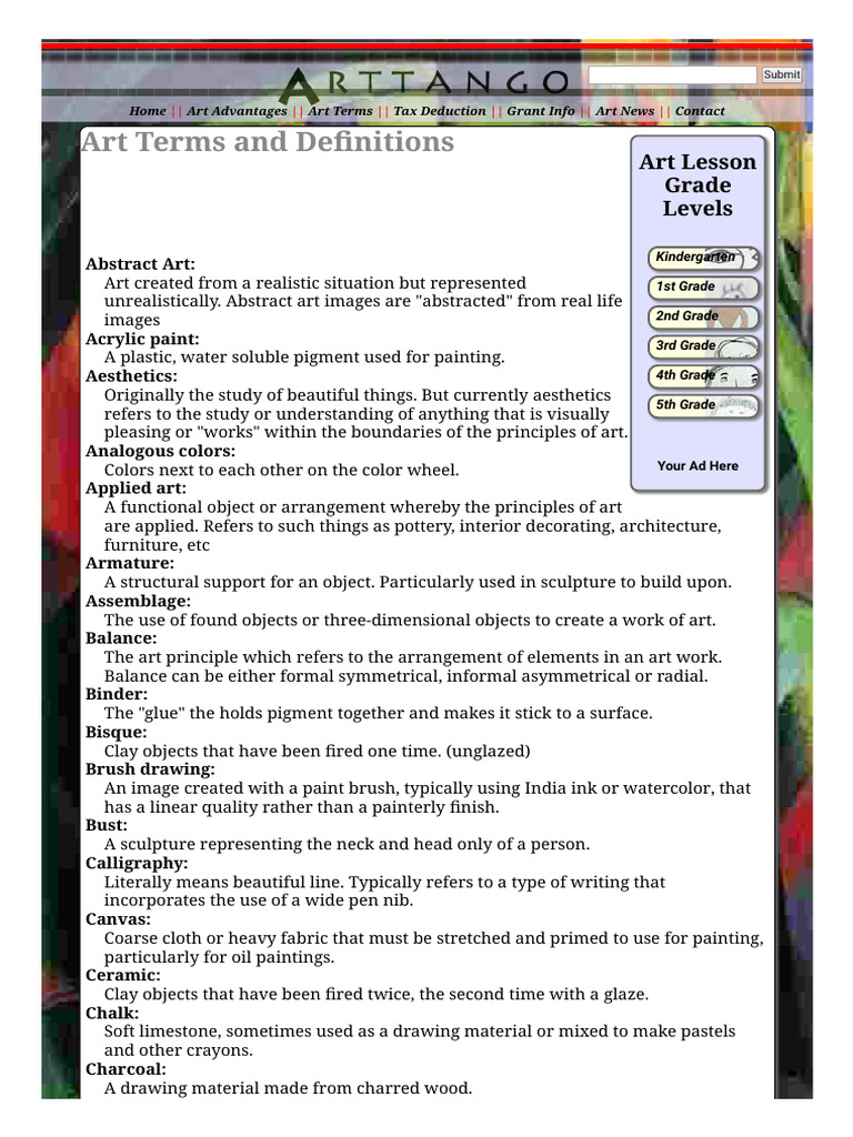 Art Terms and Definitions - 1606038474436 | Download Free PDF ...