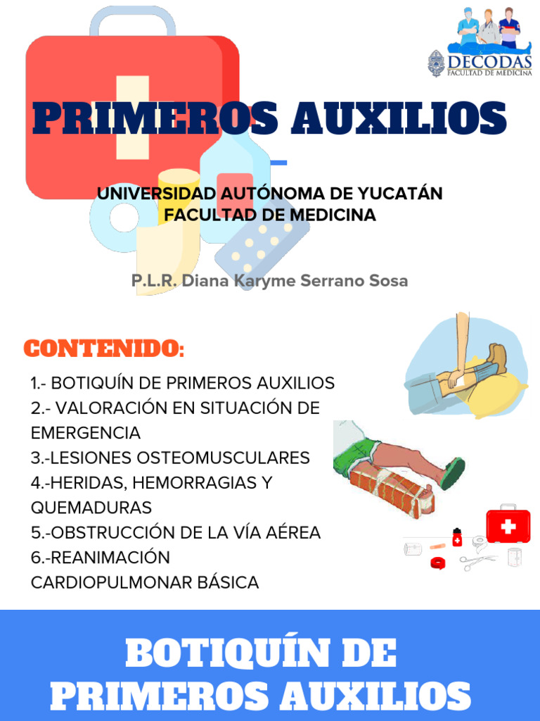 Primeros Auxilios - DKSS | PDF | Reanimación cardiopulmonar | Herida