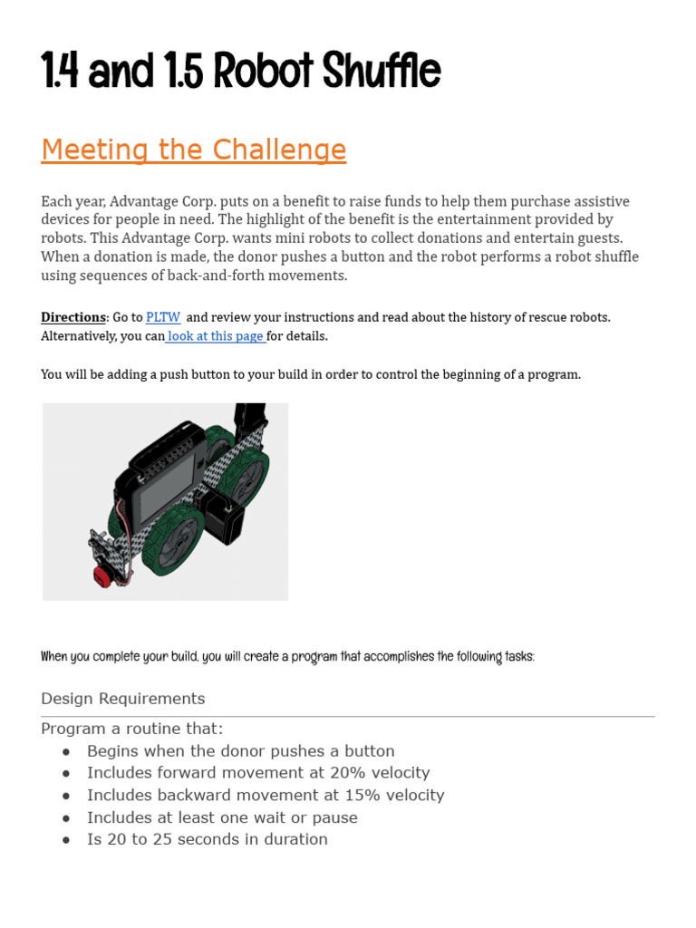 Nicole Lukinov 1.4 - 1.5 Robot Shuffle | PDF | Computing | Computer Science