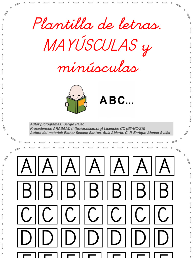 Plantillas de Letras Mayusculas y Minusculas | PDF | Ortografía ...