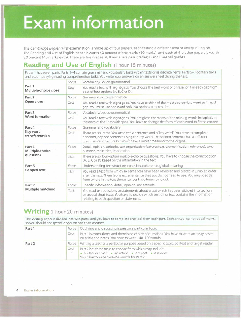 B2_Exam Information | PDF