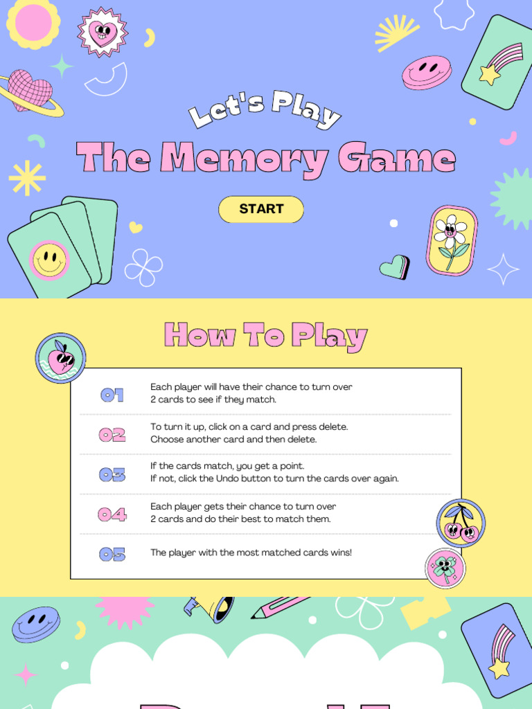 Colorful Stickers and Badges Memory Game Fun Presentation | PDF