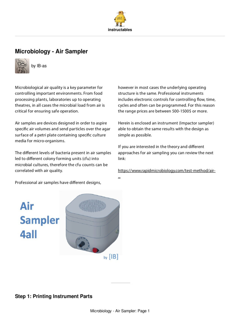DIY Microbiology Air Sampler Guide | PDF | Colony Forming Unit ...