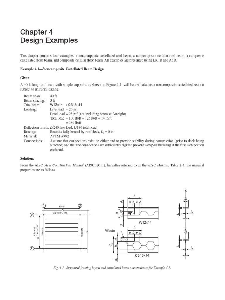 Noncomposite Castellated Beam Design | PDF | Buckling | Beam (Structure)