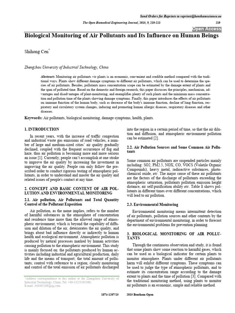 Air Pollutants and Lung Damage | PDF | Air Pollution | Particulates